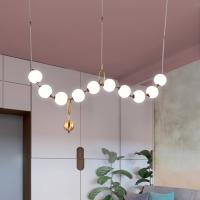 China Showroom Hall Personality Bubble Lamps Luxury Simplicity Pearl Necklace Long LED Chandelier(WH-MI-157) for sale