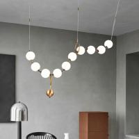 China Showroom Hall Personality Bubble Lamps Luxury Simplicity Pearl Necklace Long LED Chandelier(WH-MI-157) for sale