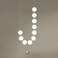 China Showroom Hall Personality Bubble Lamps Luxury Simplicity Pearl Necklace Long LED Chandelier(WH-MI-157) for sale