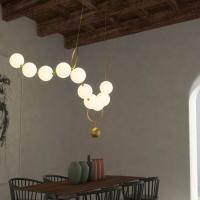 China Showroom Hall Personality Bubble Lamps Luxury Simplicity Pearl Necklace Long LED Chandelier(WH-MI-157) for sale