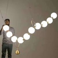 China Showroom Hall Personality Bubble Lamps Luxury Simplicity Pearl Necklace Long LED Chandelier(WH-MI-157) for sale