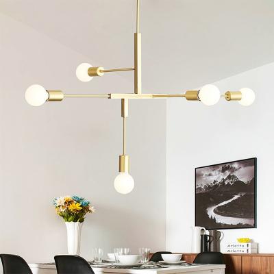 China Industrial Light Modern Loft Ceiling Gold Black Chandelier Lamp Cliff Suspension Light（WH-MI-175) for sale