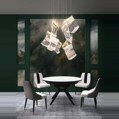 China LED Postmodern Silver Love Paper Designer Stairs Staircase Chandelier Lighting Rinkle Suspended Lights(WH-MI-194) for sale