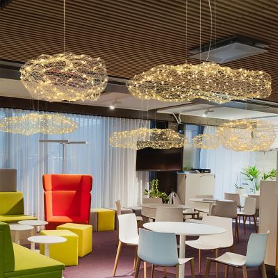 China Nordic Art Hollow Cloud Design Pendant Lights Creative Bedroom Hotel Hall Gypsophila Chandeliers(WH-MI-197) for sale
