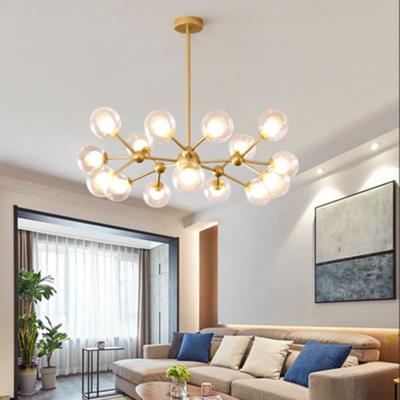 China Modern LED glass bubble chandelier metal plexiglass lamp Ceiling Decor modo Glass Ball Chandelier(WH-MI-247) for sale