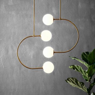 China Art deco pendant light Nordic Lustre suspension light LED curved lamp Designer Chandelier(WH-MI-261) for sale