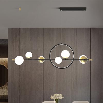 China Postmodern glass ball chandelier flush mount circle led lamp Indoor black and gold chandelier(WH-MI-266) for sale