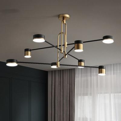 China Wrought iron chandelier Gold Black spider lamp For Home Living Room Decoration Chandelier(WH-MI-269) for sale