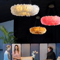 China Feather Chandelier Lighting For Kids room lamp Bedroom staircase Restaurant ring chandelier(WH-MI-271) for sale