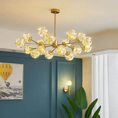 China Nordic globe chandelier LED Black/Gold Glass Ball lamp sputnik Home decor chandelier(WH-MI-272) for sale