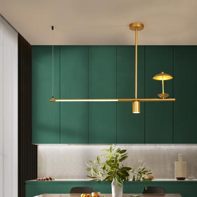 China Black Simple LED Chandelier Modern Kitchen island Long Hanging Light(WH-MI-276) for sale