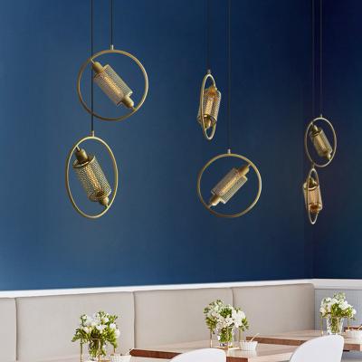 China Simple round pendant light Industrial Creative Personality Bedroom Cafe Decorative  Postmodern Pendant Lamp(WH-AP-110) for sale