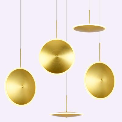 China Nordic Iron pendant light Gold Lights Creative Round lights Restaurant Bedroom Living Room LED Pendant Lamp(WH-AP-114) for sale