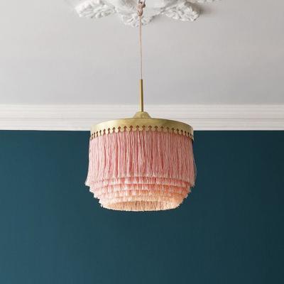 China Post Modern Pink Pendant Lights Living Room Princess Room Art Restaurant light ​Home Fringe Pendant Lamp(WH-AP-129) for sale
