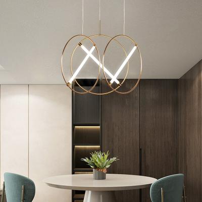 China Post-modern ring pendant light luxury creative living room designer pendant light Suspension Lamp(WH-AP-130) for sale