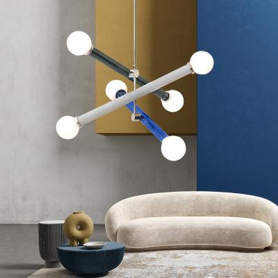 China Nordic tube chandelier G4 Modern Creative LED Dining Room Simple light Bedroom Restaurant Designer Chandelier(WH-AP-149) for sale