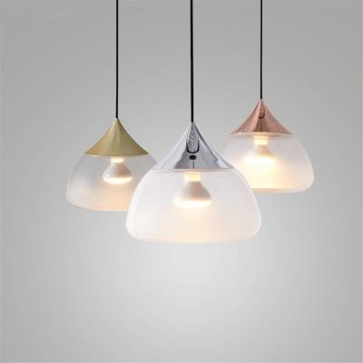 China Water Glass Pendant Lights Drop Iron gold lamp Modern Led Living Room Bedroom Restaurant Pendant Lamp(WH-AP-156) for sale
