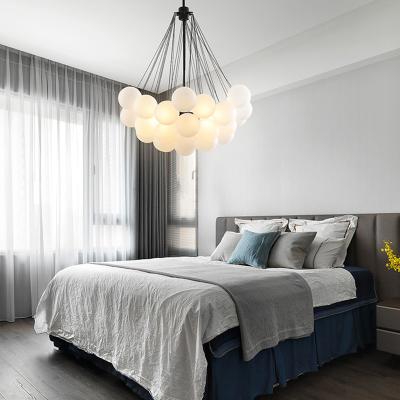 China Nordic Gold Black Bubble Chandelier Frosted Glass Ball Chandelier(WH-MI-284) for sale