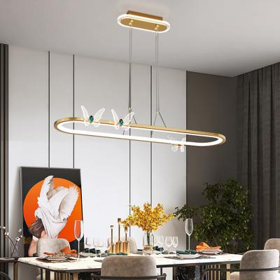 China Gold Color LED Hanging Lamps Modern Pendant Lights For Kitchen butterfly Chandelier(WH-MI-297) for sale