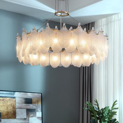 China Living Room Glass Led G9 Pendant Lights Lustre Round White Chandelier(WH-MI-309) for sale