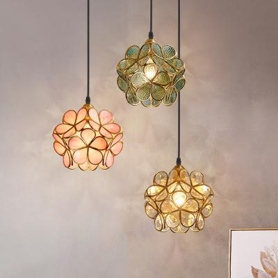 China Nordic luxury pendant light warm bedroom pink lamp entrance hallway lamp children's room Glass Pendant Lights(WH-AP-163) for sale