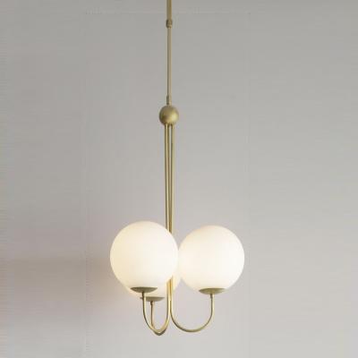 China Nordic Glass Balls Pendant Lamp metal Pipe design gold light fixtures Dining Room Lights Kitchen Pendant Lamp(WH-AP-171) for sale