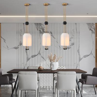 China Modern white pendant light Single Head glass lampshade For Dining Room Creative lamps Lantern Pendant Lamp(WH-AP-175) for sale