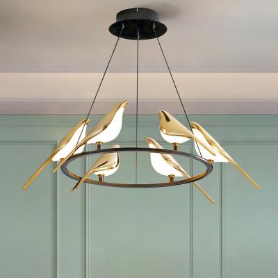 China Postmodernism bird pendant light Loft Living room Restaurant LED luxury lamp Art Gold Magpie Home Pendant Lamp(WH-AP-177 for sale