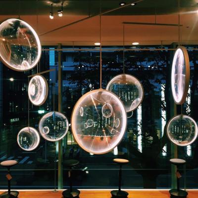 China Nordic round pendant light Designer Convex Lens glass pendant lamp living Room Restaurant Suspension Lamp(WH-AP-222) for sale
