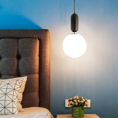 China Nordic creative single head glass ball pendant lamp bedroom bedside lamp simple living room Suspension Lamp(WH-AP-230) for sale