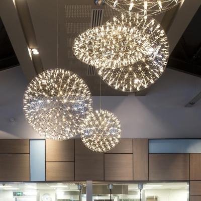 China Modern pendant lamp ball design LED firework Lamps Hall Stainless steel chrome Lamp Raimond Pendant Lamp(WH-AP-234) for sale