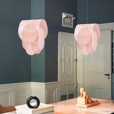 China Nordic pink pendant lamp minimalist design lamp for hotel Perforated dining room cafe bedroom Pendant Light(WH-AP-247) for sale