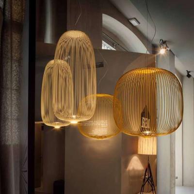 China Foscarini Spokes Pendant Light 1/2 Iron Bird Cage Lamp Dining Room Kitchen Spokes Suspension Lamp(WH-AP-279) for sale