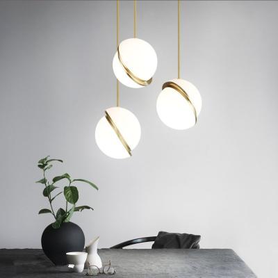 China Modern glass ball pendant lights Kitchen for Bedroom Hanging Lamp Home decor Crescent Pendant Lamp(WH-AP-282) for sale