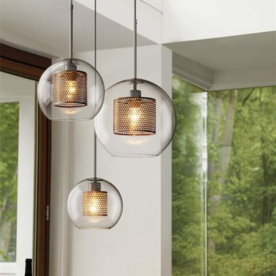 China Industrial Pendant Lights Vintage Iron Hanlamp For Dining Room E27 Loft Chiswick Glass Pendant Light(WH-AP-283) for sale