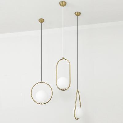 China Nordic ball pendant lights Black Silver Gold metal lamp simple bar dining room Mila Pendant lamp(WH-AP-286) for sale