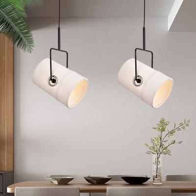 China Nordic R7S Ivory Black Cloth Fabric Pendant Light Lamp Bedroom Fabric Hanging Light White Cloth Pendant Light(WH-AP-184) for sale