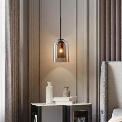 China Nordic Glass Pendant Light for Bedroom Decor Marigold Double Layer Glass Pendant Lamp(WH-AP-290) for sale