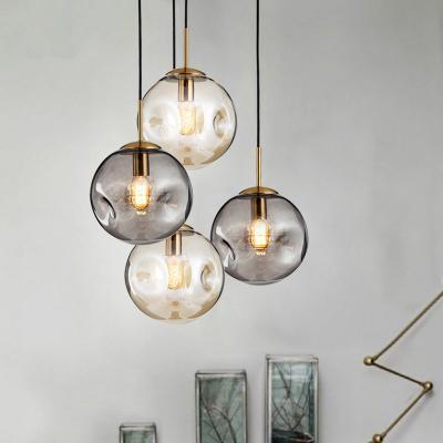 China Nordic E27 colors Pendant Lamp restaurant Jozua Contemporary Spherical Glass Shade Pendant Lamp(WH-AP-304) for sale