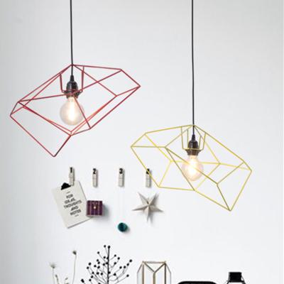 China Nordic iron pendant lights bedroom Geometric Tordis Minimalist Eye-Catching Polygon Pendant Light(WH-AP-314) for sale