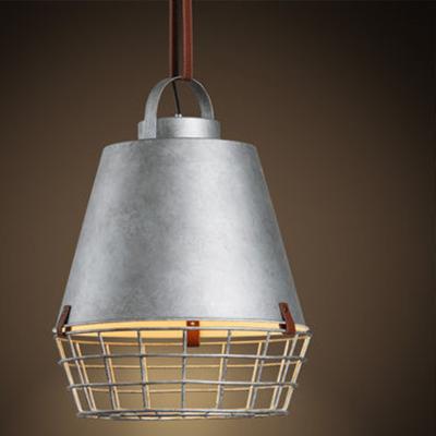 China Retro Iron Cage Pendant Lights Living Room Silver barrel Nils Vintage Rustic Caged Metal Pendant Lamp(WH-AP-318) for sale