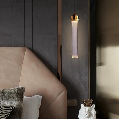 China Post-Modern Creative Pendant Lamp Bedroom Bedside Josefa Modern Tube Shaped Long Glass Hanging Lamp(WH-AP-320) for sale