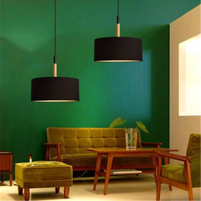 China Nordic Style Creative Pendant Lamp Wooden Sunniva Contemporary Drum Shaped Pendant Lamp(WH-AP-352) for sale