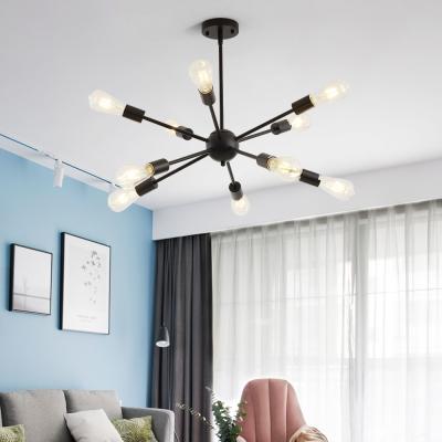 China 8 lights Bar chandelier hall kitchen island dining room Home Decor black gold sputnik chandelier(WH-VP-72) for sale