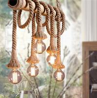 China Vintage Rope pendant light Personality Loft  for Kitchen Cafe Bar Decor bamboo pendant light(WH-VP-74) for sale