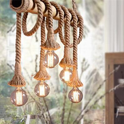 China Vintage Rope pendant light Personality Loft  for Kitchen Cafe Bar Decor bamboo pendant light(WH-VP-74) for sale