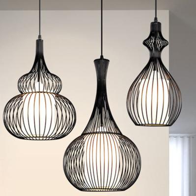 China Black Chandeliers Iron Cage Hollow American Living Room Bar Decorative industrial chandelier(WH-VP-81) for sale