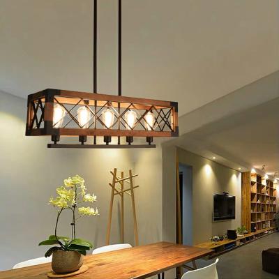 China Retro Led Pendant Light American Nordic Loft Wood Pendant Light Indoor industrial decor lamp(WH-VP-82) for sale