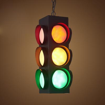 China Black Pendant Lamp Painted Matte Traffic Lights Always on / Remote  Cafe Shop Loft Pendant Lamp(WH-VP-88) for sale