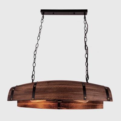 China Retro vintage chandelier wood brown E27/E26 wine barrel lights chain adjustable decor hotel chandelier(WH-VP-92) for sale
